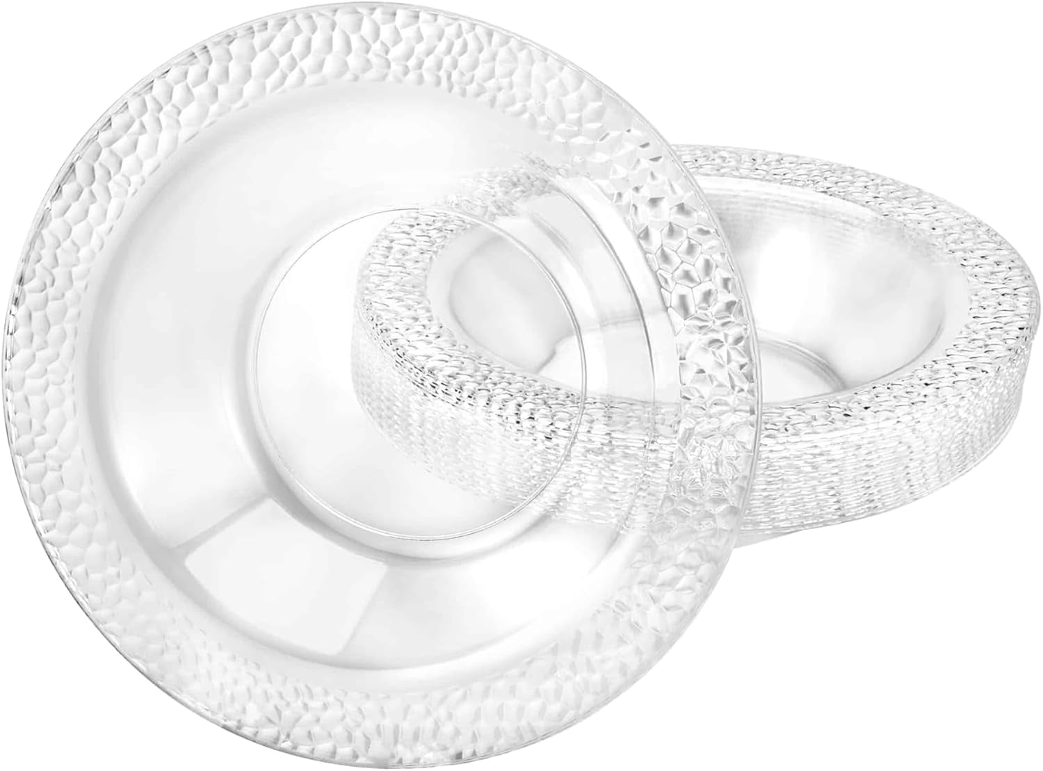 EcoQuality 14 oz Clear Round Plastic Bowl Pebble Design - Elegant ...
