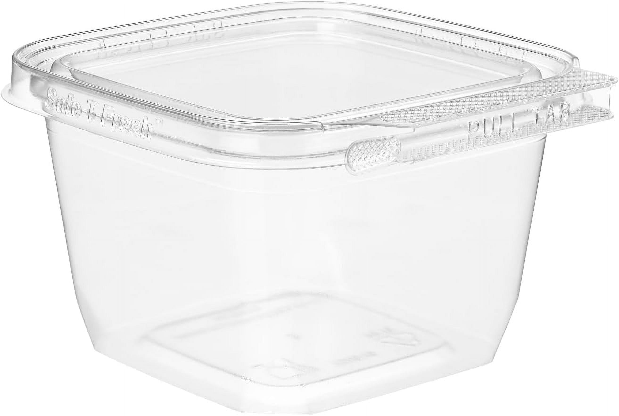 EcoQuality 16oz Square Clear Plastic Clamshell Food Storage Container ...