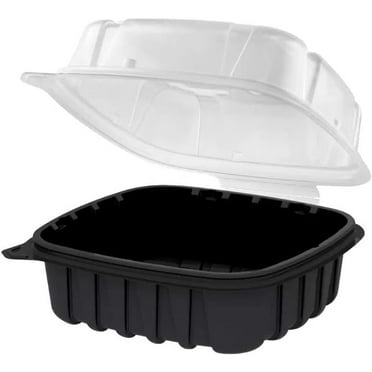 8"x8"x3" White Foam Disposable Clamshell Trays, 3-Compartment Take Out Boxes - 25 Count ...