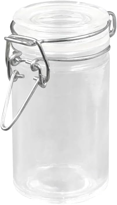 EcoQuality 2.5oz Round Glass Mason Jar with Airtight Leak Proof Hinged ...