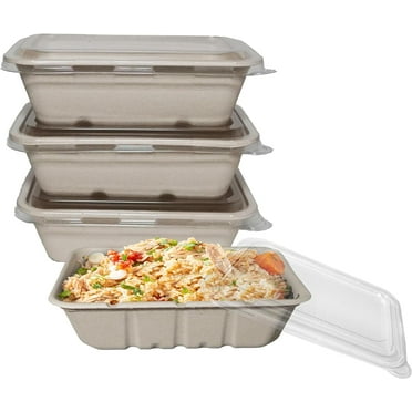 Biodegradable To Go Food Containers, Hinged Disposable Take Away Food ...
