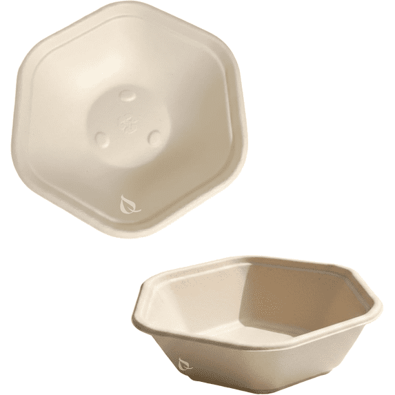 EcoQuality 24oz Hexagon Compostable Bowl No Lid – Disposable Fiber Food ...