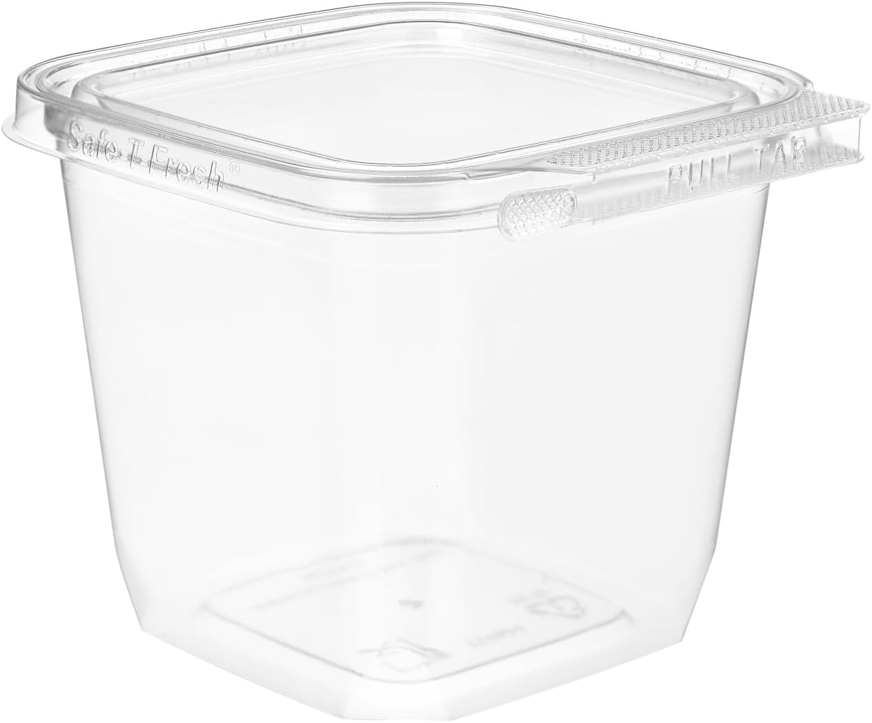 EcoQuality 24oz Square Clear Plastic Clamshell Food Storage Container ...