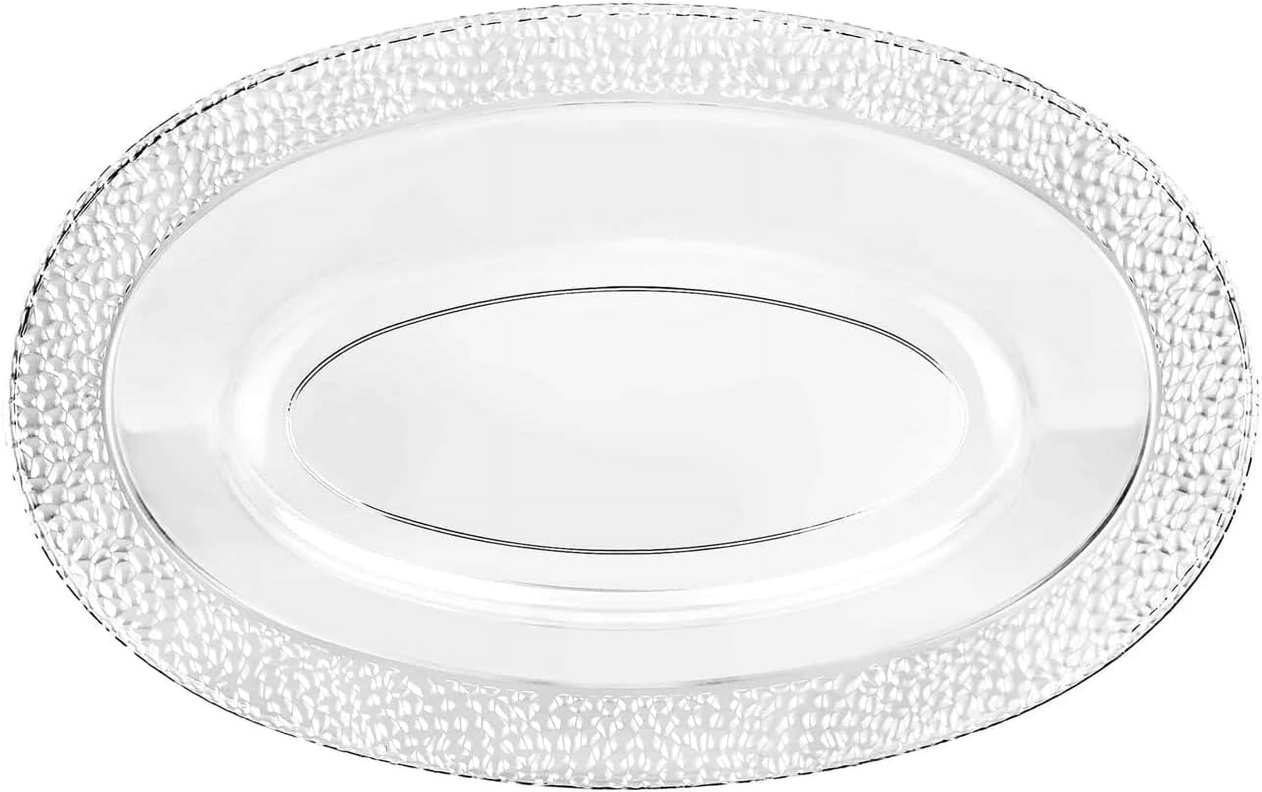 EcoQuality 32oz Clear Design Plastic Oval Bowl - Elegant Disposable ...