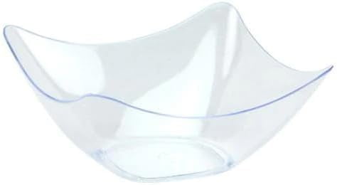 EcoQuality 3oz Clear Mini Flutter Plastic Bowl – Disposable Serving ...