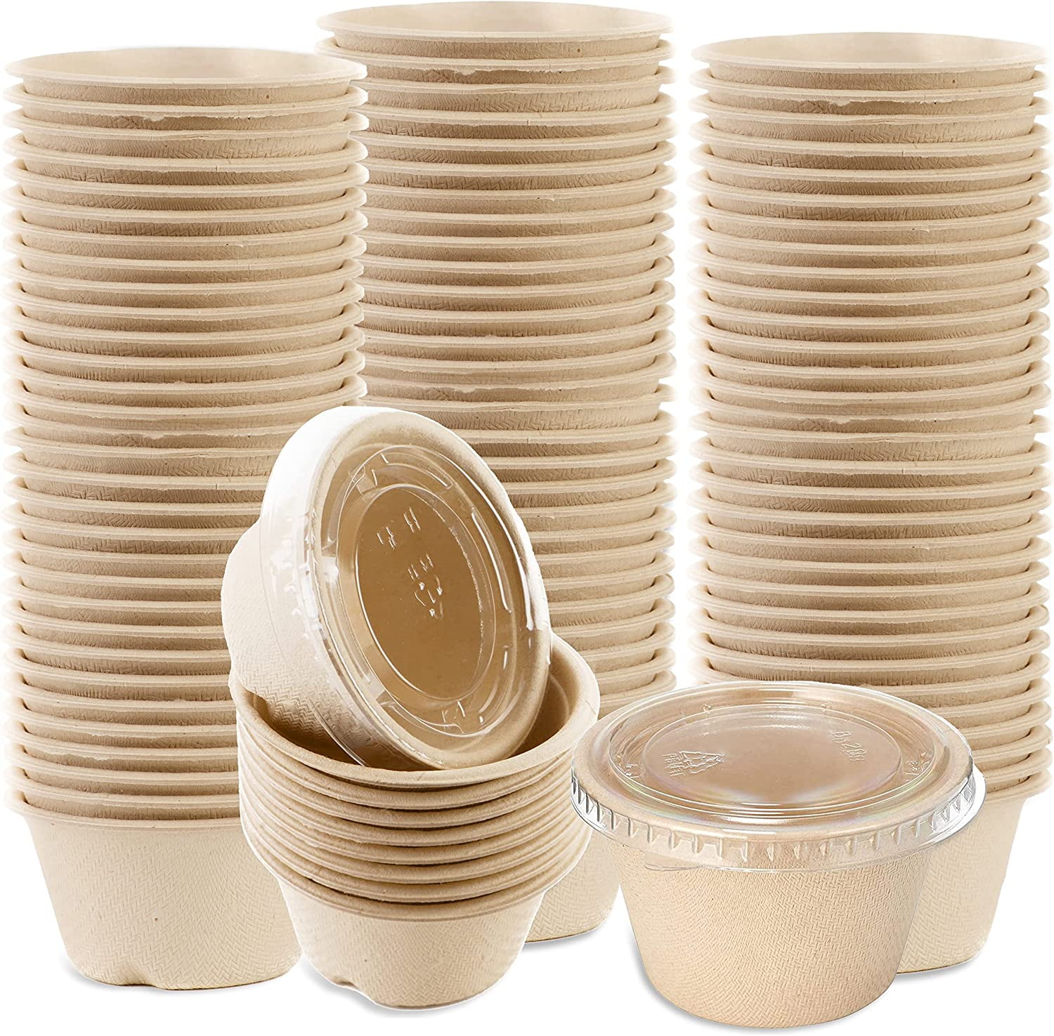EcoQuality 3oz Compostable Cups with Lids - Biodegradable, Leak-Proof ...