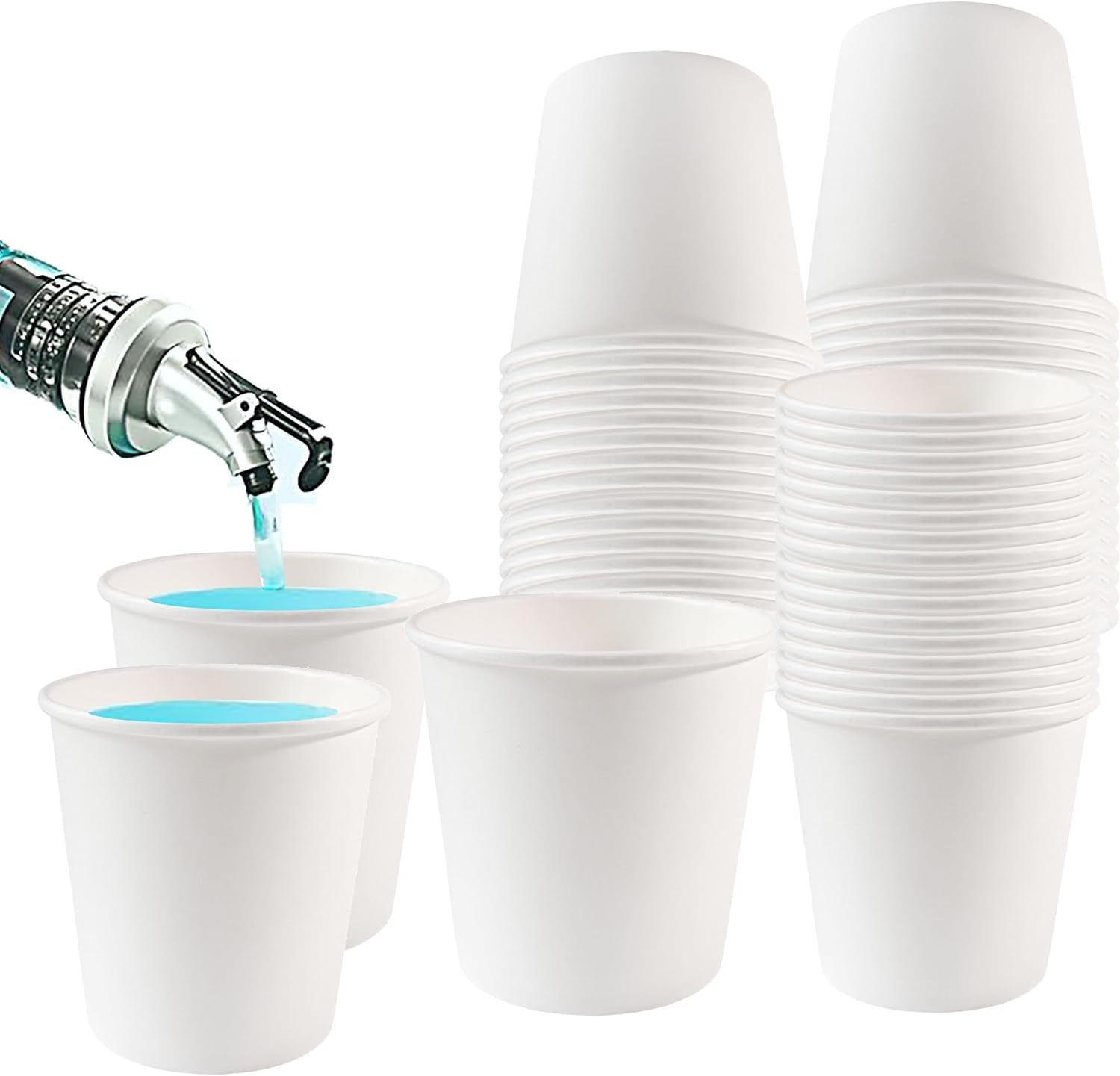EcoQuality 3oz White Paper Small Disposable Bathroom Mouthwash Cups ...