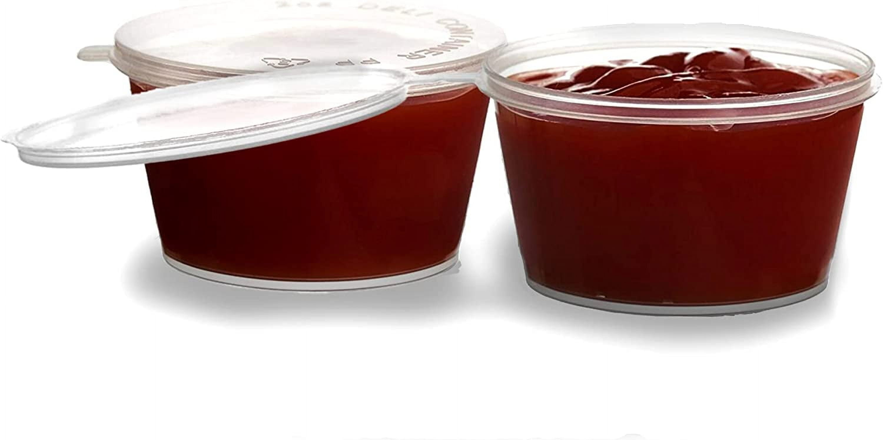EcoQuality 4 Oz Leak Proof Portion Cups with Lids - Plastic Condiment ...
