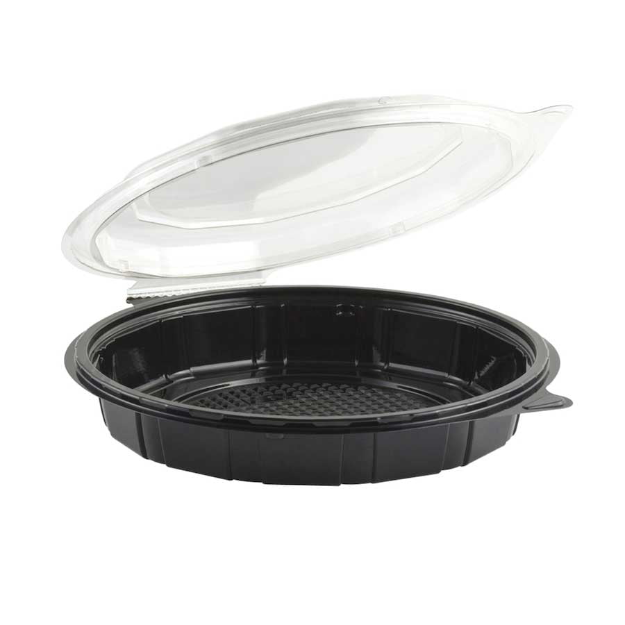 EcoQuality 48oz Hinged 11.5x10x3 Inch Black Clamshell Takeout Container ...