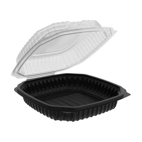 8"x8"x3" White Foam Disposable Clamshell Trays, 3-Compartment Take Out ...