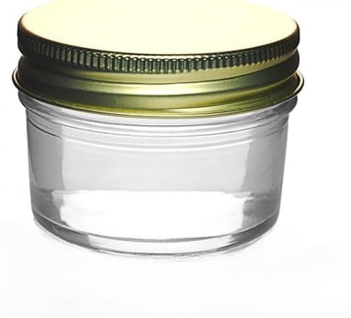 EcoQuality 4oz Glass Mason Jars with Metal Screw On Lids 70mm Wide Mini ...