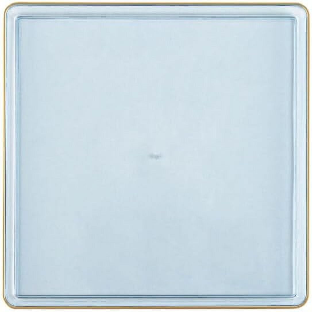 EcoQuality 5" inch Disposable Square Translucent Blue Plastic Plates ...