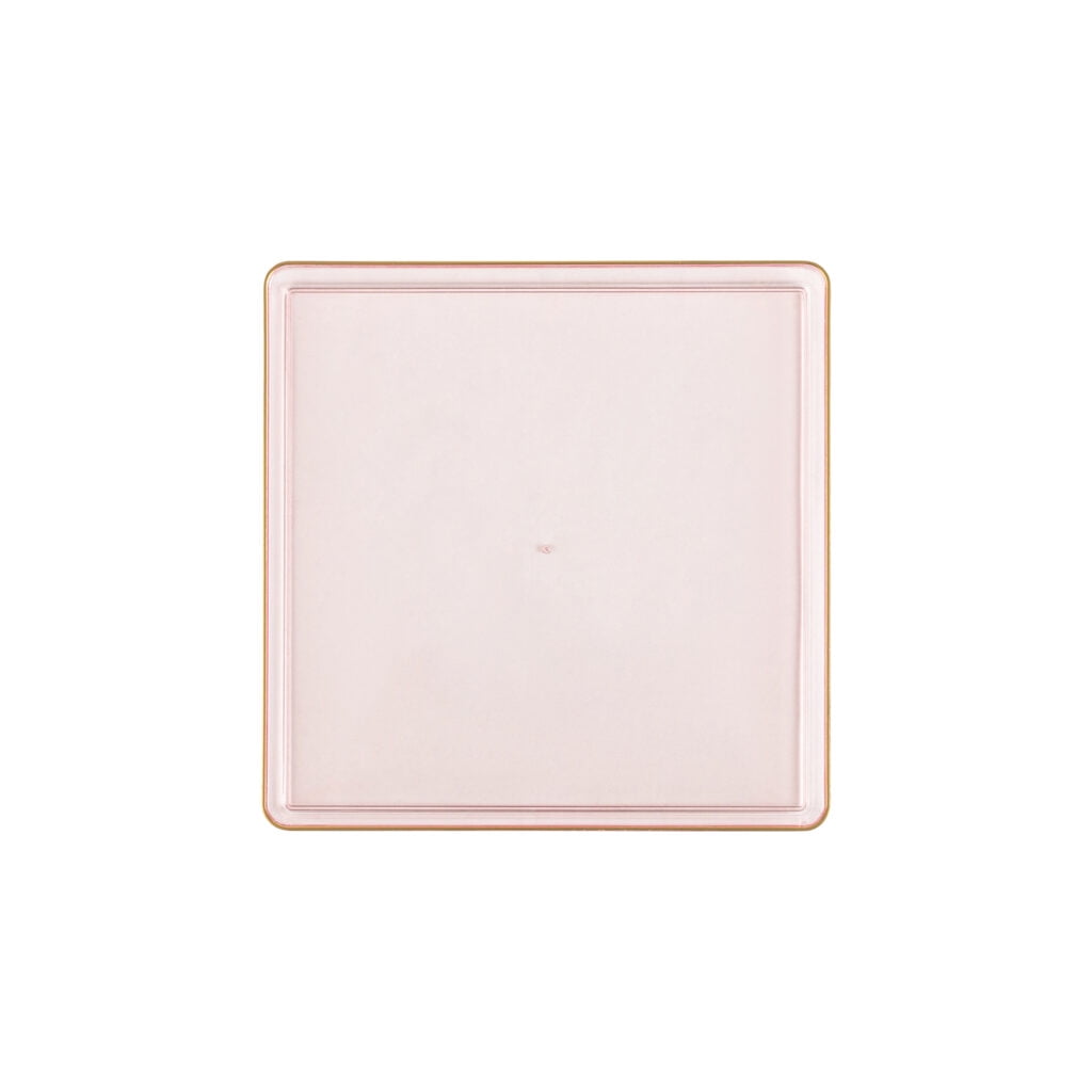 EcoQuality 5" inch Disposable Square Translucent Pink Plastic Plates ...