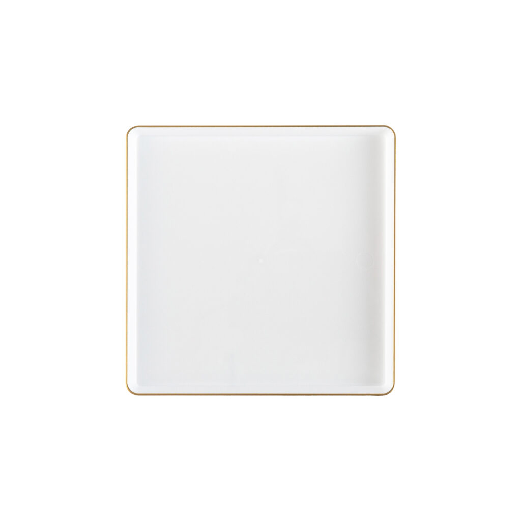 EcoQuality 5" inch Disposable Square Translucent White Plastic Plates ...