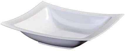 EcoQuality 5 oz Pearl White Rectangle Plastic Bowl - Elegant Disposable ...