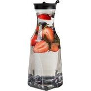 50oz Plastic Juice Carafes with Lid (Set of 2), Square Storage Pitchers ...