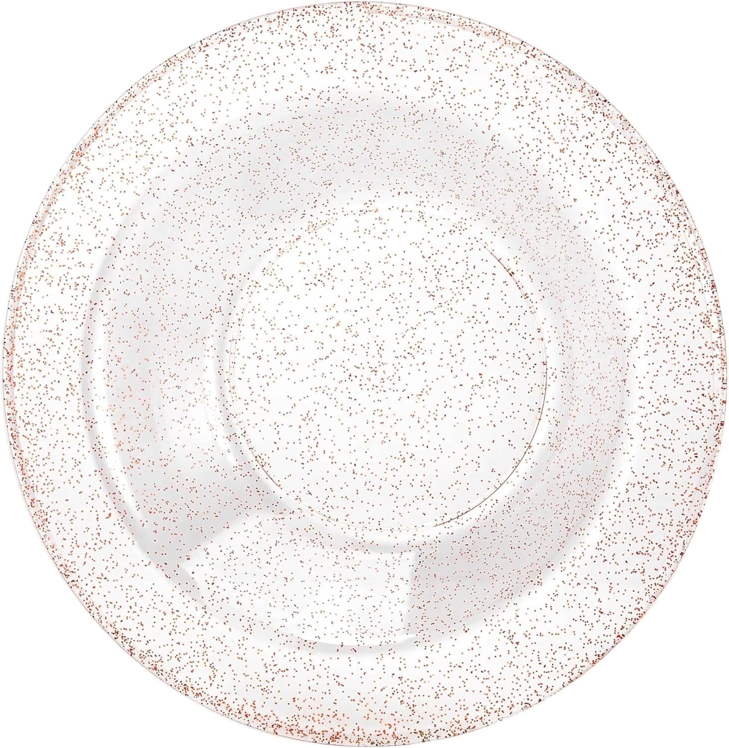 EcoQuality 5oz Rose Gold Round Plastic Bowl with Glitter Design ...