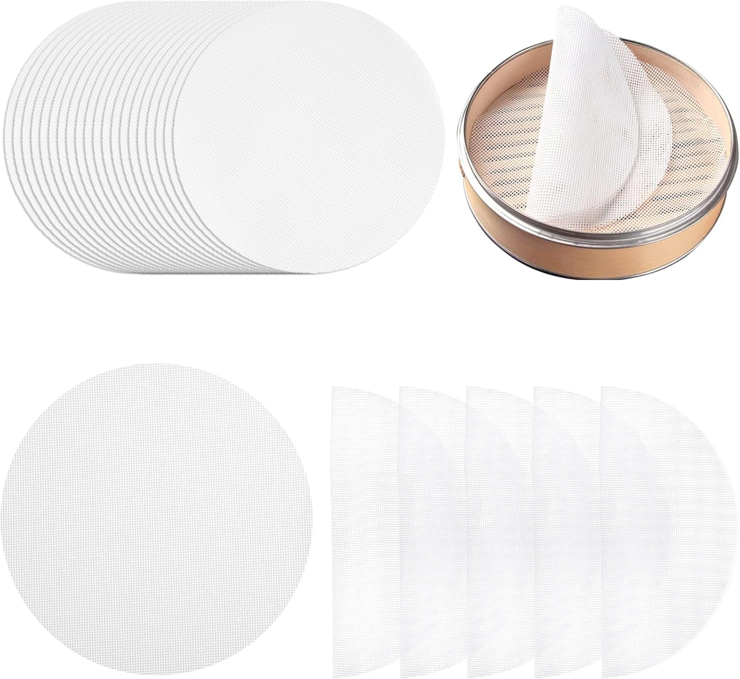 EcoQuality 6 Inch Silicone Steamer Liners, Round Non-Stick Mesh Mat ...