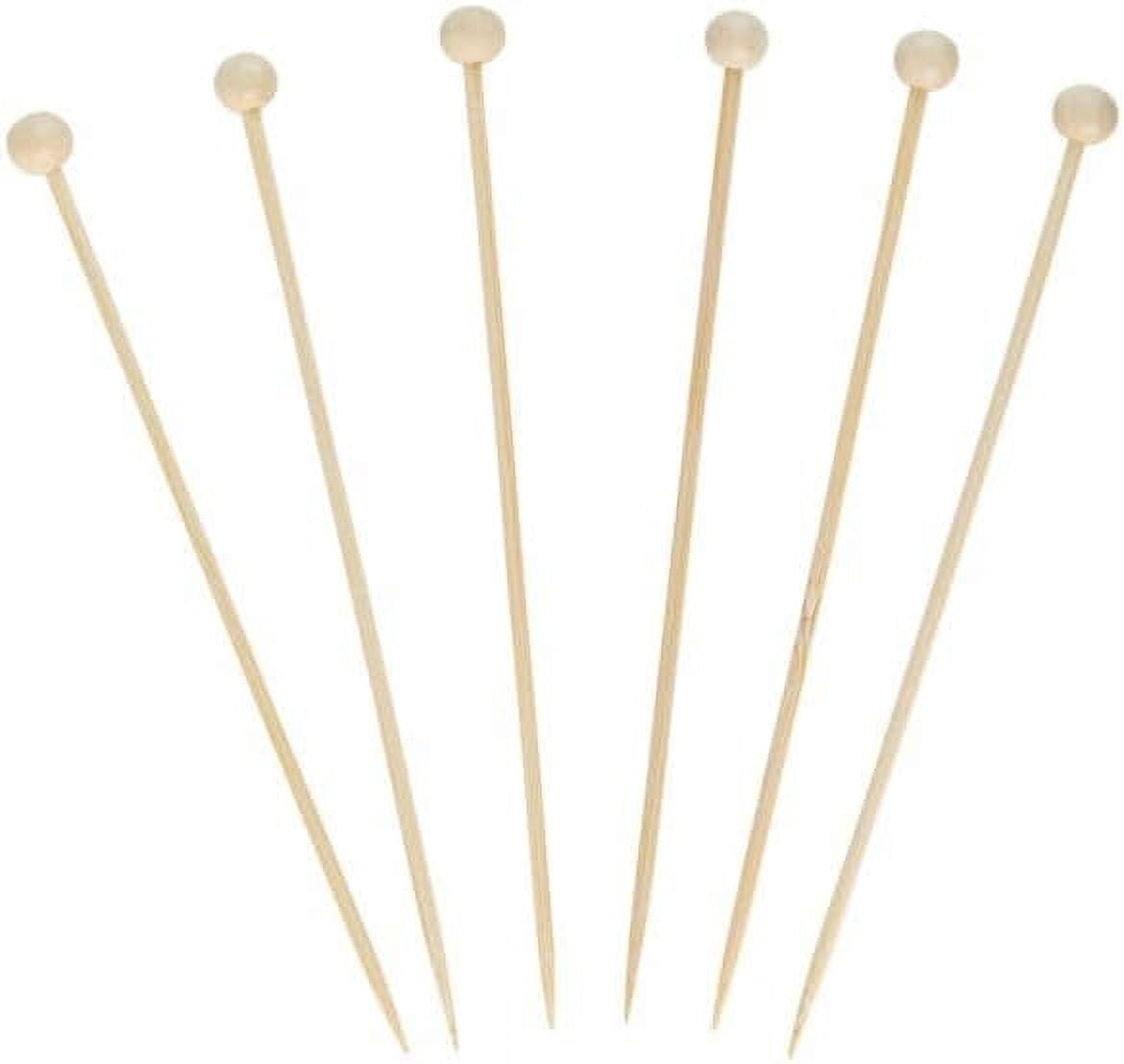 EcoQuality 6 inch Bamboo Picks With Decorative Wooden Ball End Skewers ...