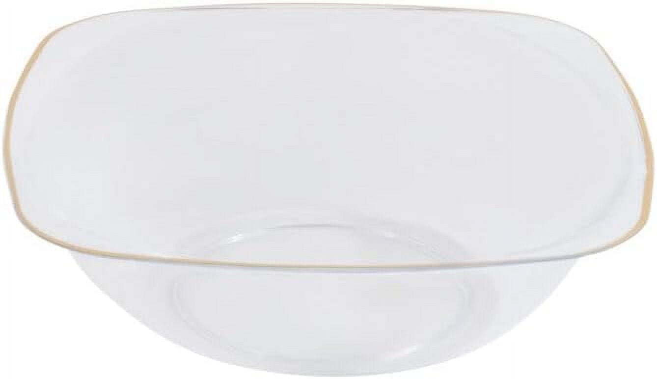 EcoQuality 6 oz Clear Plastic Square Bowls with Gold Rim - Disposable ...