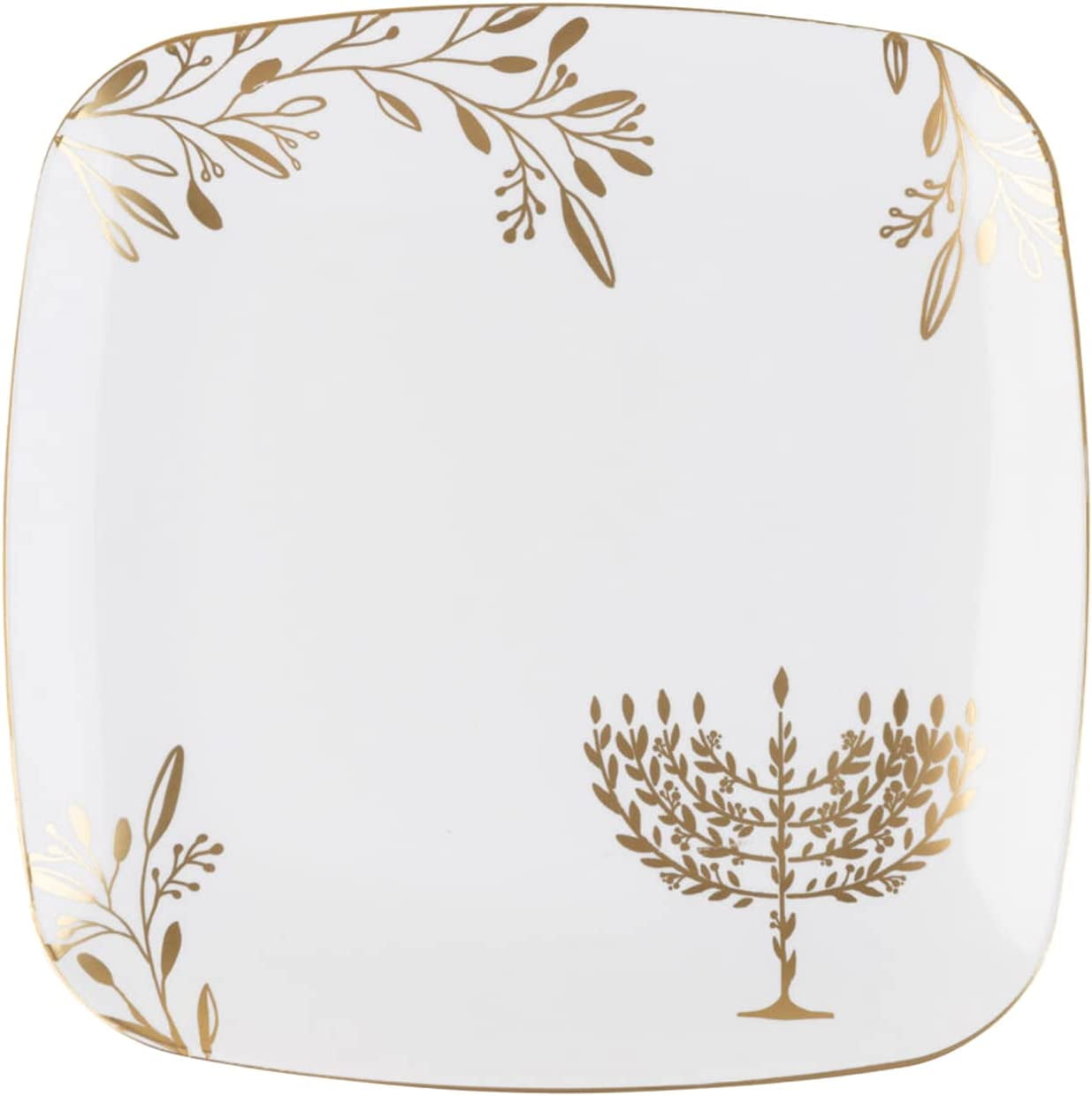 EcoQuality 7.25" inch Square Plastic Plates Heavy Duty Plastic Hanukkah ...