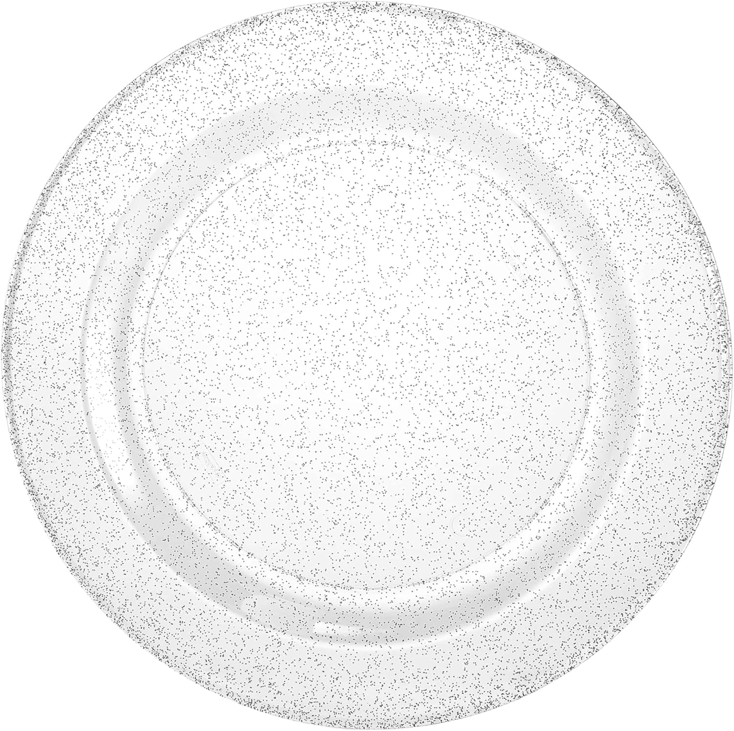 EcoQuality 7.5 Inches Silver Plastic Round Salad Plates with Glitter ...