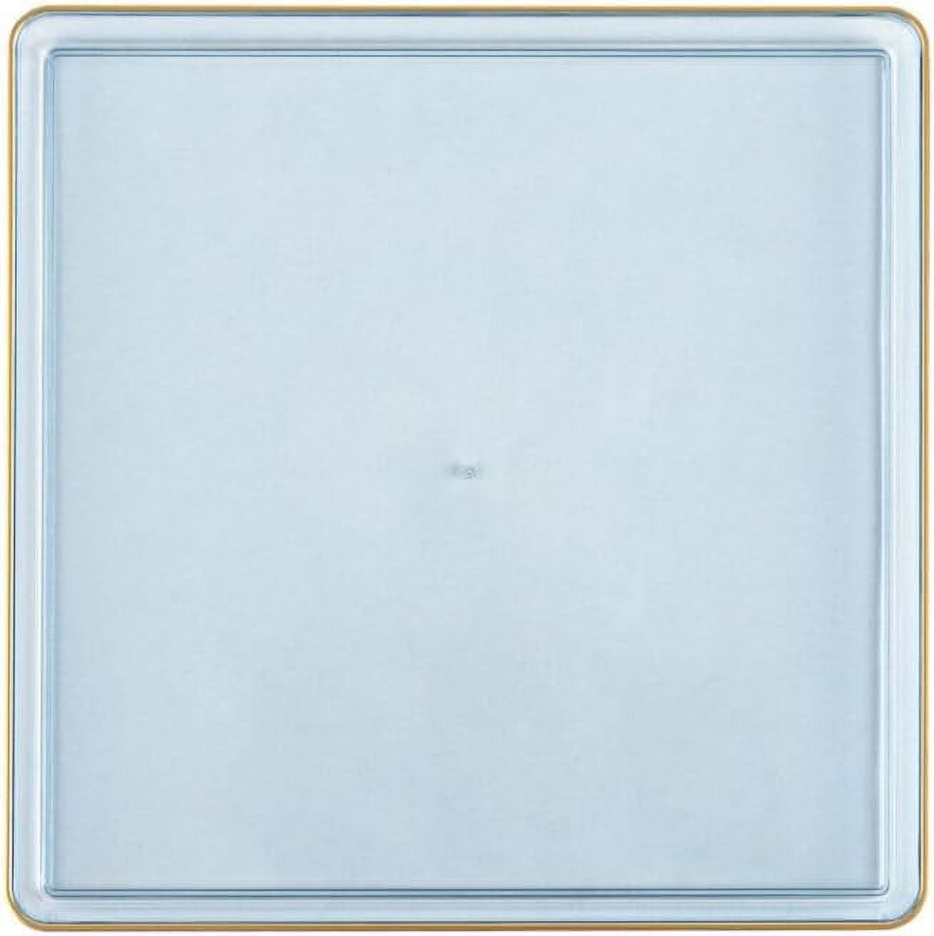 EcoQuality 7.75" inch Disposable Square Translucent Blue Plastic Plates ...