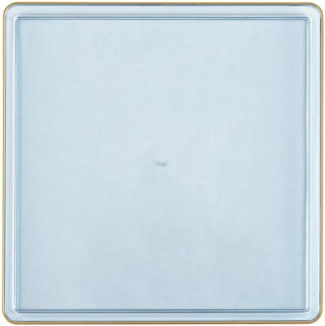 EcoQuality 7.75" inch Disposable Square Translucent Blue Plastic Plates ...