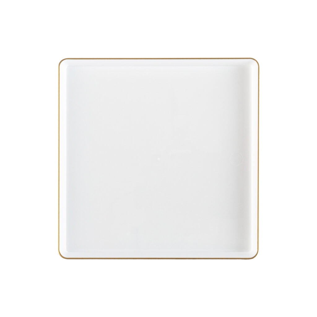 EcoQuality 7.75" inch Disposable Square Translucent White Plastic ...