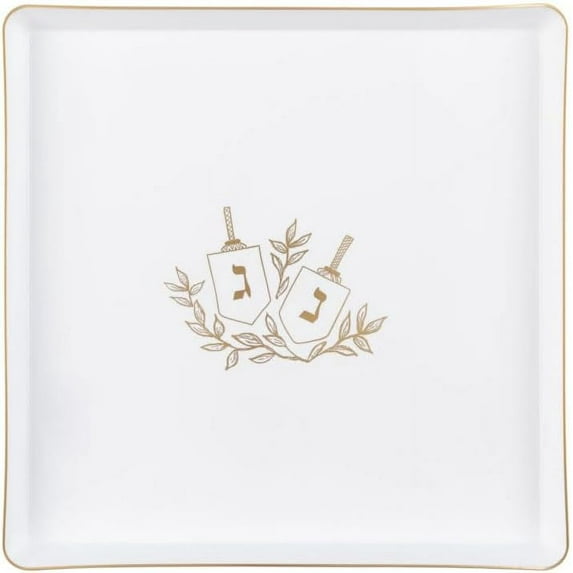 EcoQuality 7.75" inch Square Plastic Plates Heavy Duty Plastic Hanukkah ...