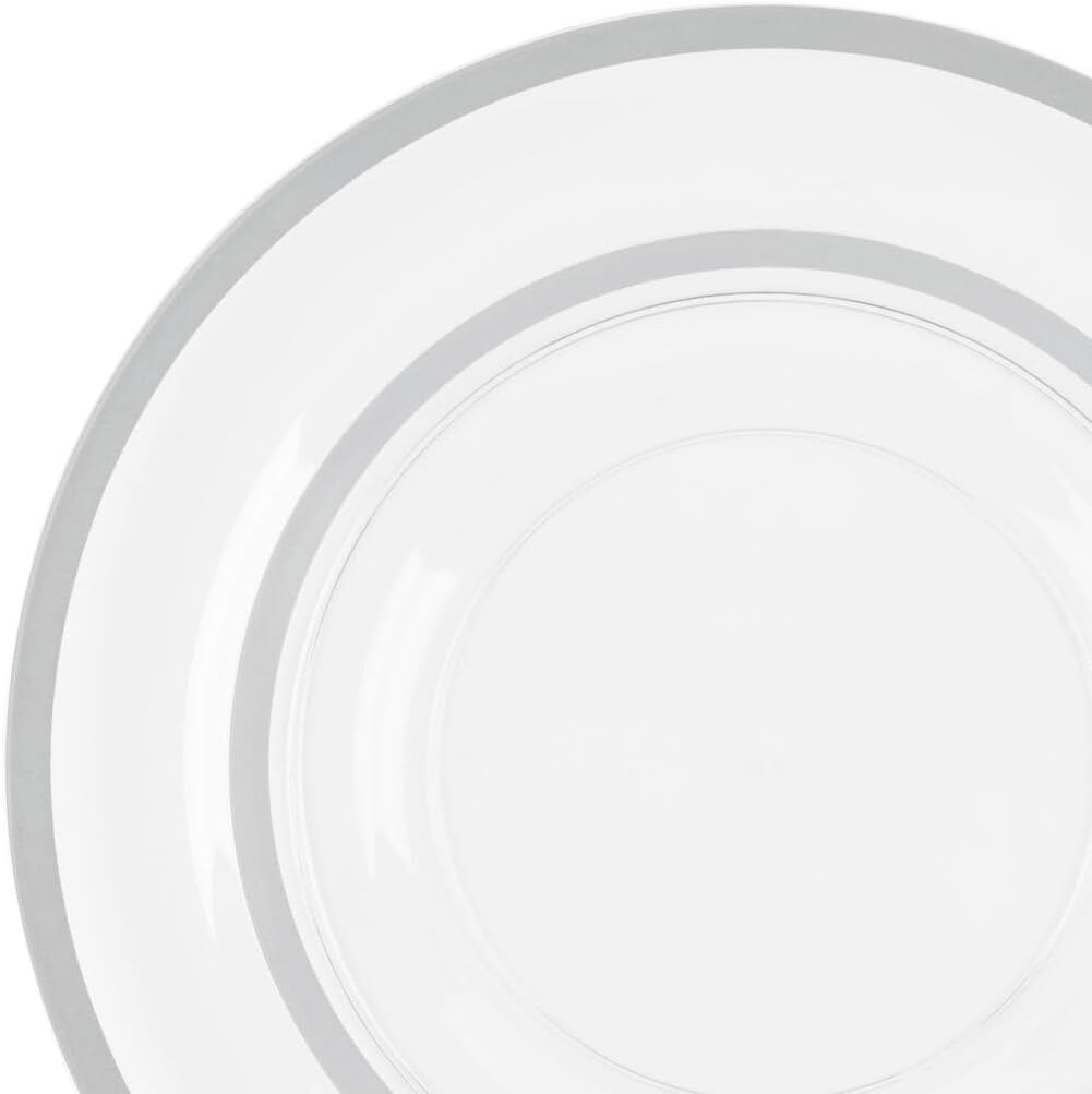EcoQuality 7 inch Salad Plate and 10 inch Dinner Round Clear Plastic ...