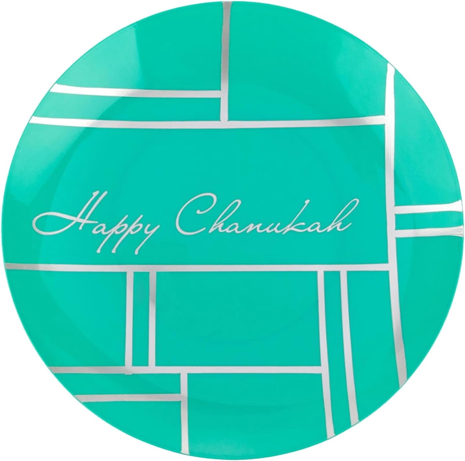 EcoQuality 8" inch Round Plastic Plates Green Hanukkah Salad Plates ...