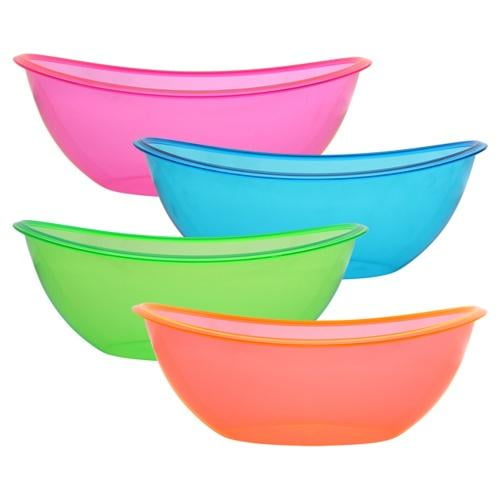 EcoQuality 80oz Neon Plastic Round Bowl - Large Disposable Decorative ...