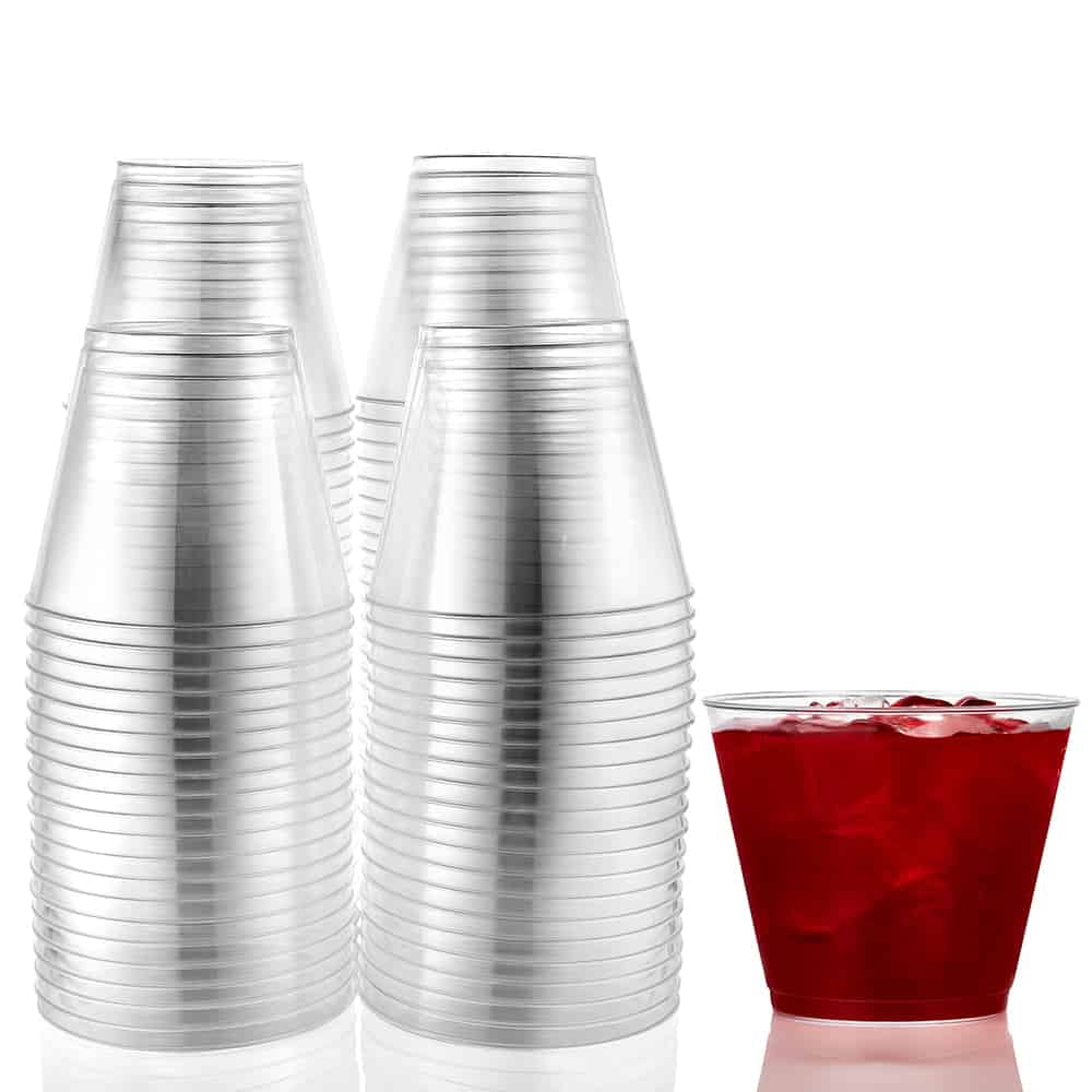 EcoQuality 8oz Clear Tall Tumbler Plastic Cup - Durable Disposable ...