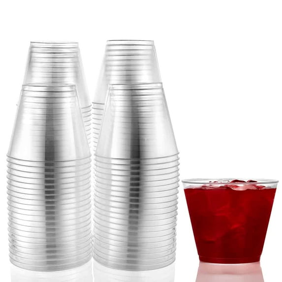 EcoQuality 8oz Clear Tall Tumbler Plastic Cup - Durable Disposable ...