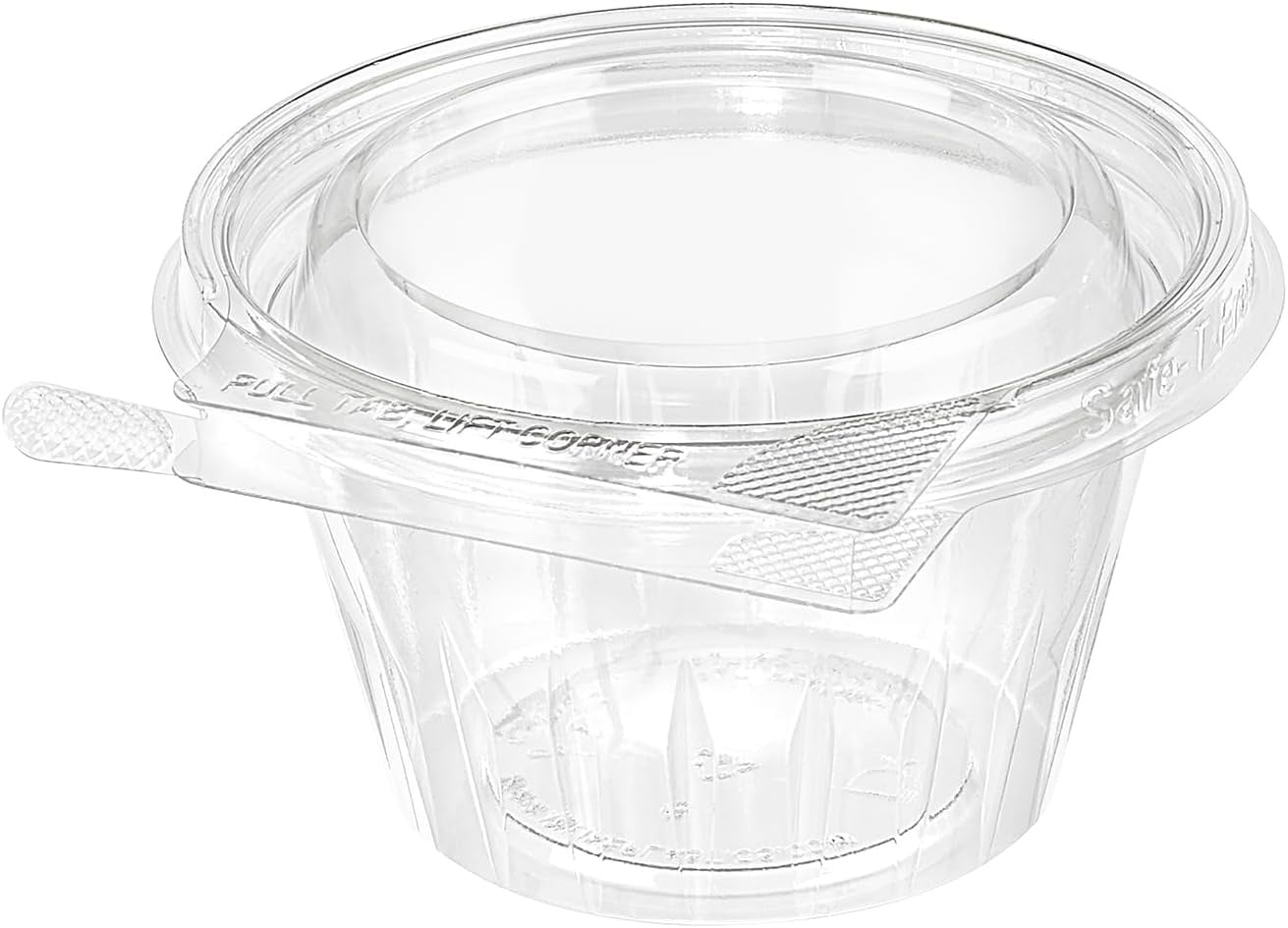 EcoQuality 8oz Round Clear Plastic Clamshell with Tamper Resistant Lids ...