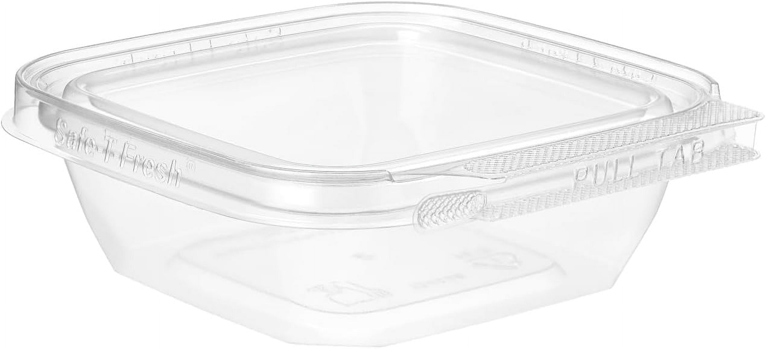 EcoQuality 8oz Square Clear Plastic Clamshell with Tamper Resistant ...