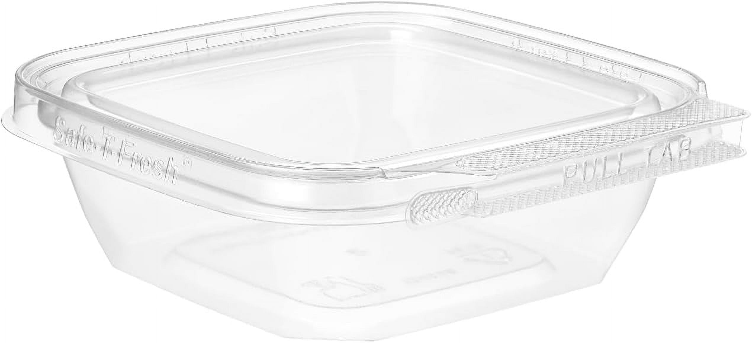 EcoQuality 8oz Square Clear Plastic Clamshell with Tamper Resistant ...