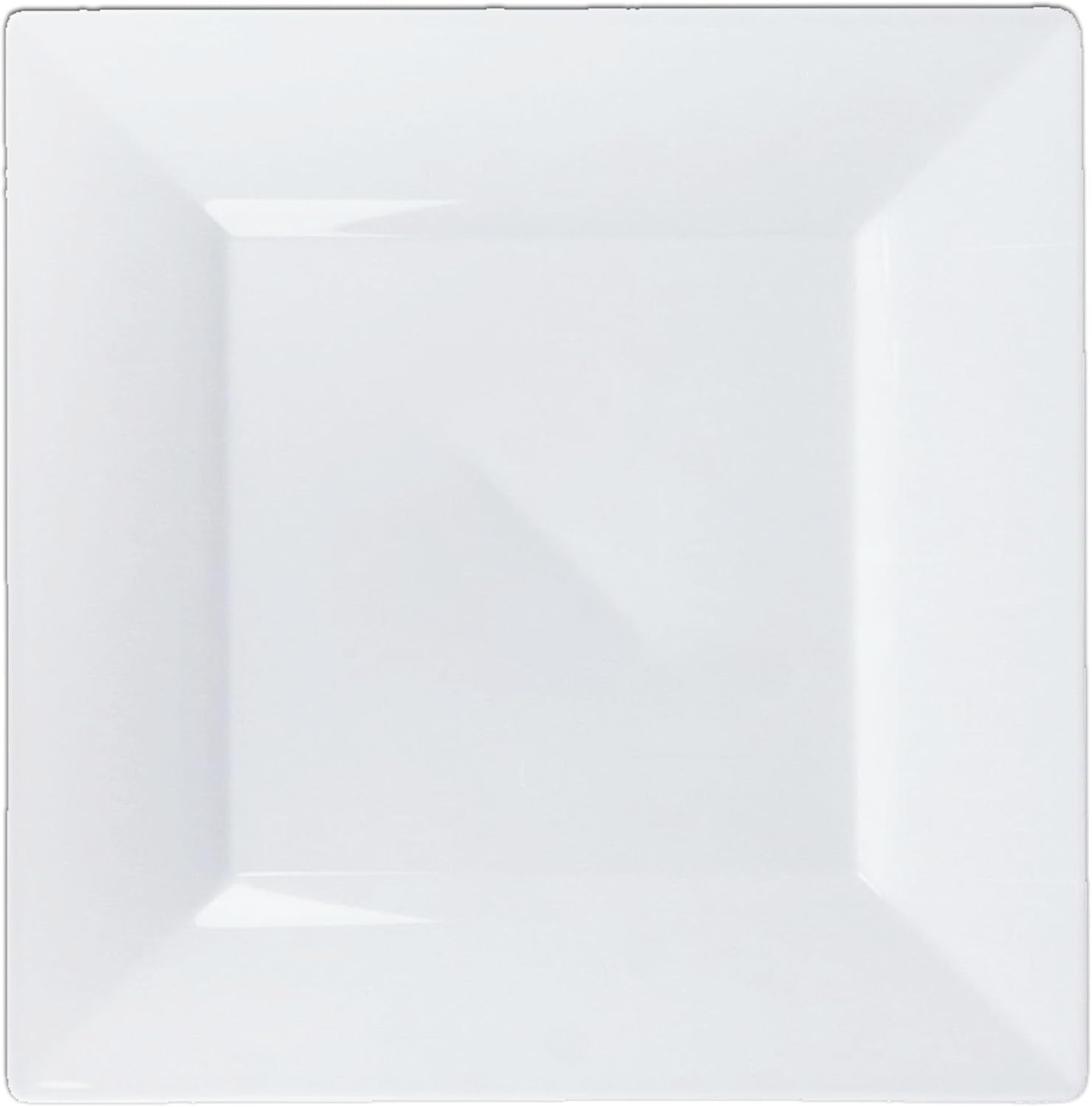 EcoQuality 9.5" inch White Square Plastic Plates - Disposable China ...