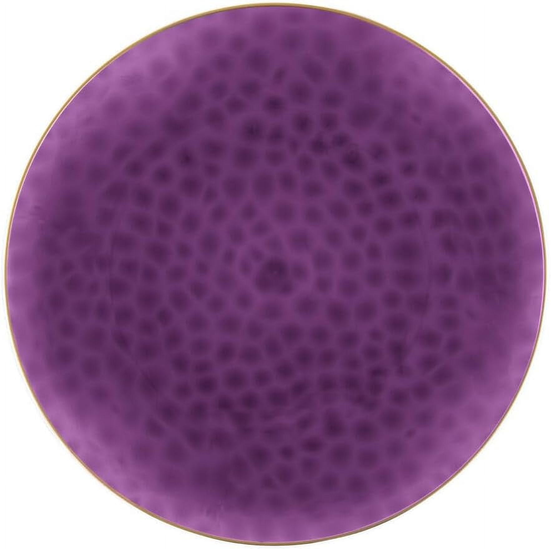 EcoQuality 9" inch Round Hammered Translucent Purple Plastic Plates ...