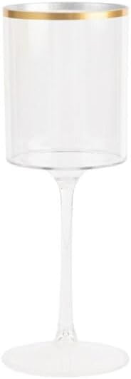EcoQuality 9 oz Clear Round Wine Glass with Gold Rim, Elegant, Durable ...