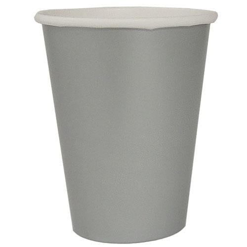 EcoQuality 9 oz Solids Silver Paper Cups - Disposable 9 Ounce Cold ...
