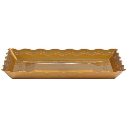 EcoQuality 9"x13" Gold Wave Rectangle Tray Platter for Appetizers ...