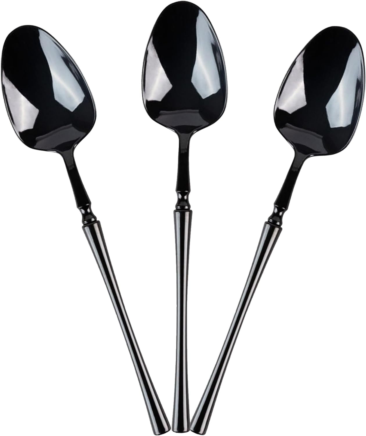 EcoQuality Black Disposable Plastic Soup Spoons - Heavy Weight Plastic ...