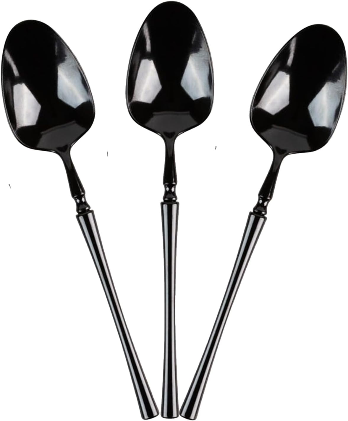 EcoQuality Black Disposable Plastic Teaspoons - Heavy Weight Plastic ...