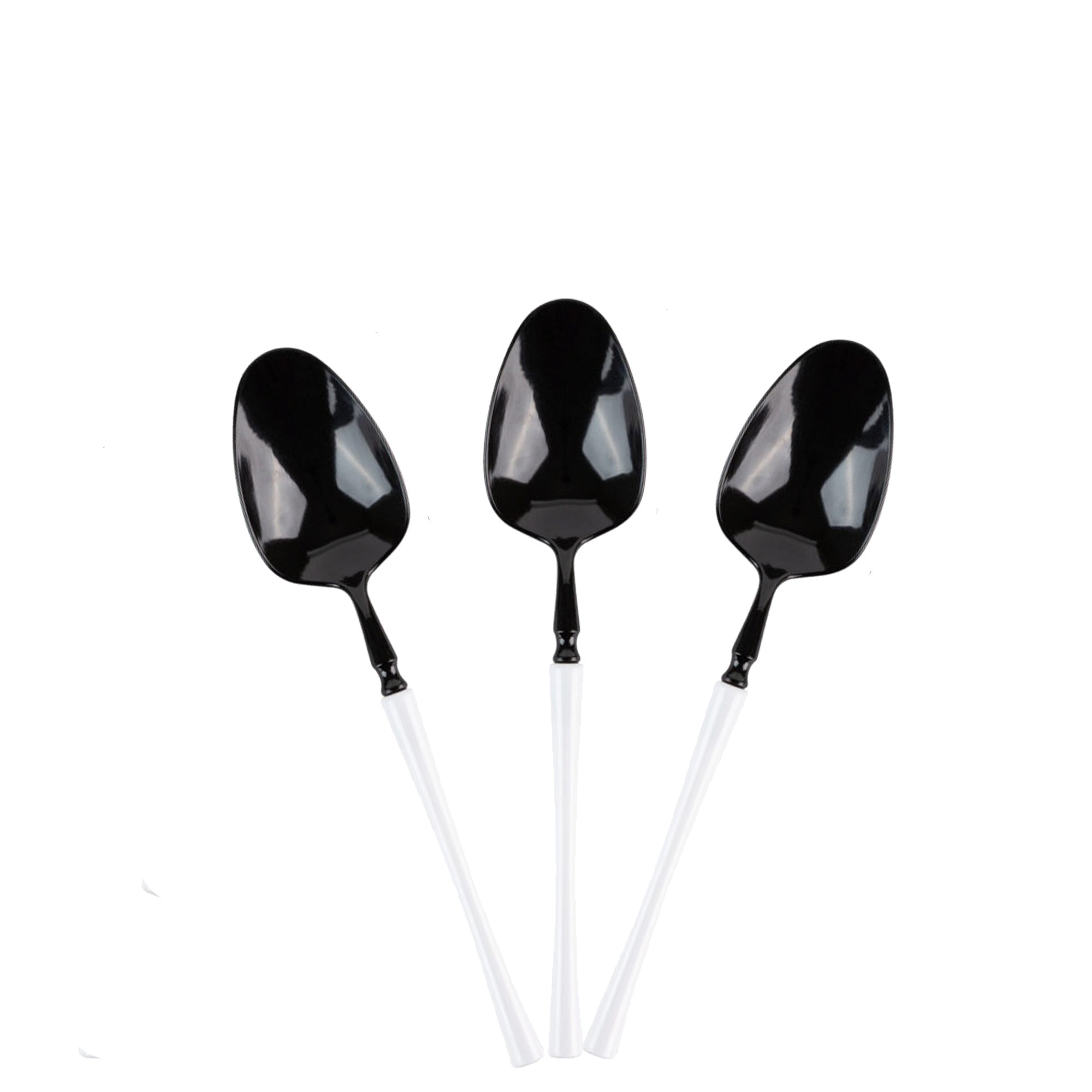 EcoQuality Black and White Disposable Plastic Tea Spoons - Plastic ...