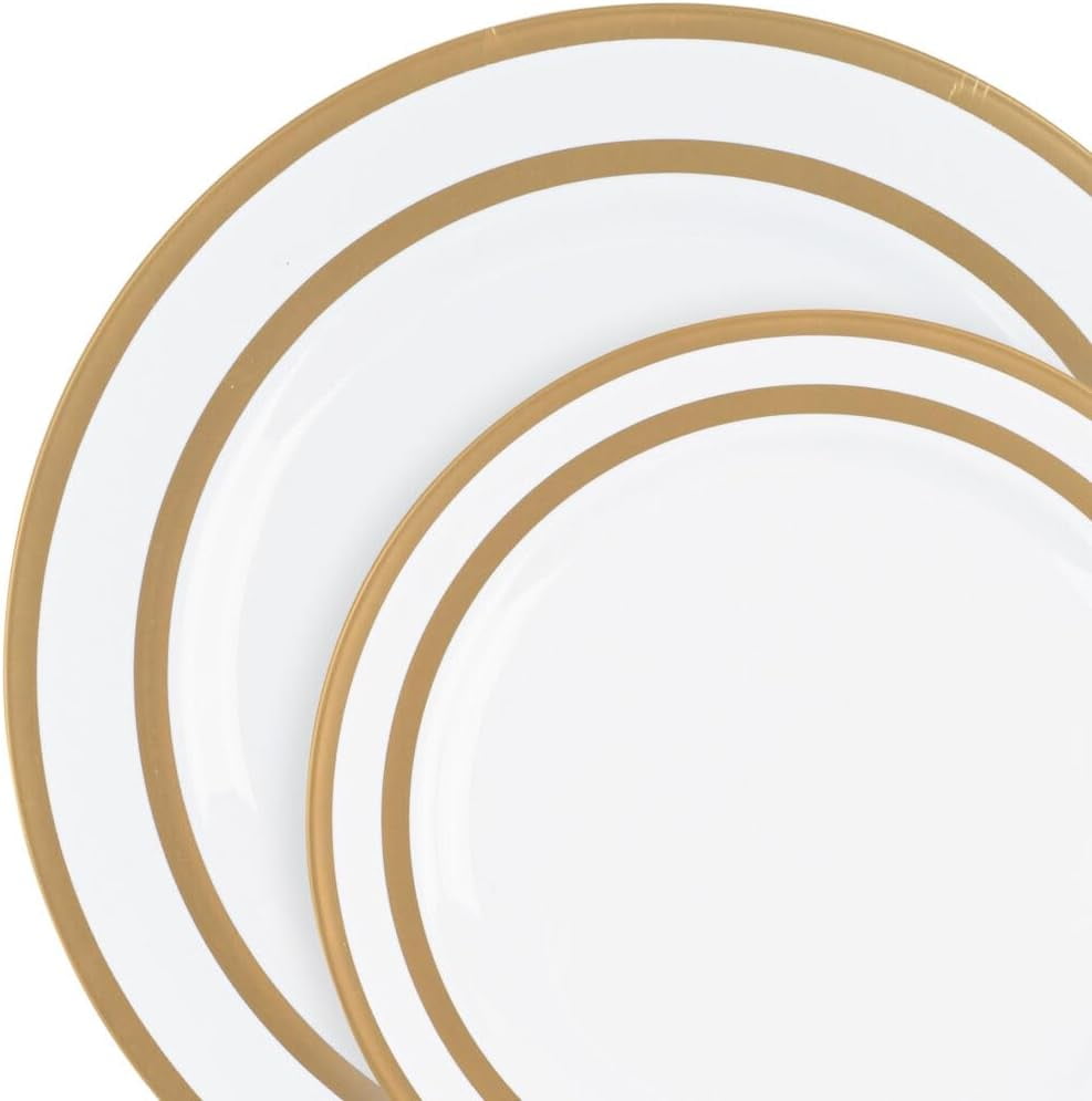 EcoQuality Combo Set 7.5" Dessert Plates and 10" inch Round White ...