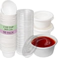 EcoQuality 2 oz Portion Cups with Lids, White, Round, Plant Fiber ...