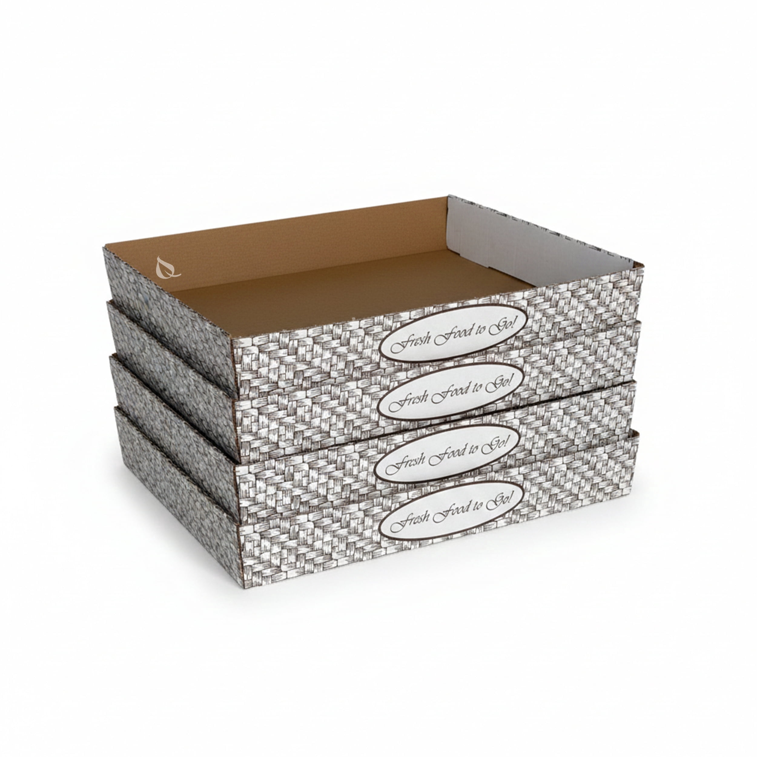 EcoQuality Corrugated Takeout Box Tray with Open Top 21 x 12 x 3 Inches ...