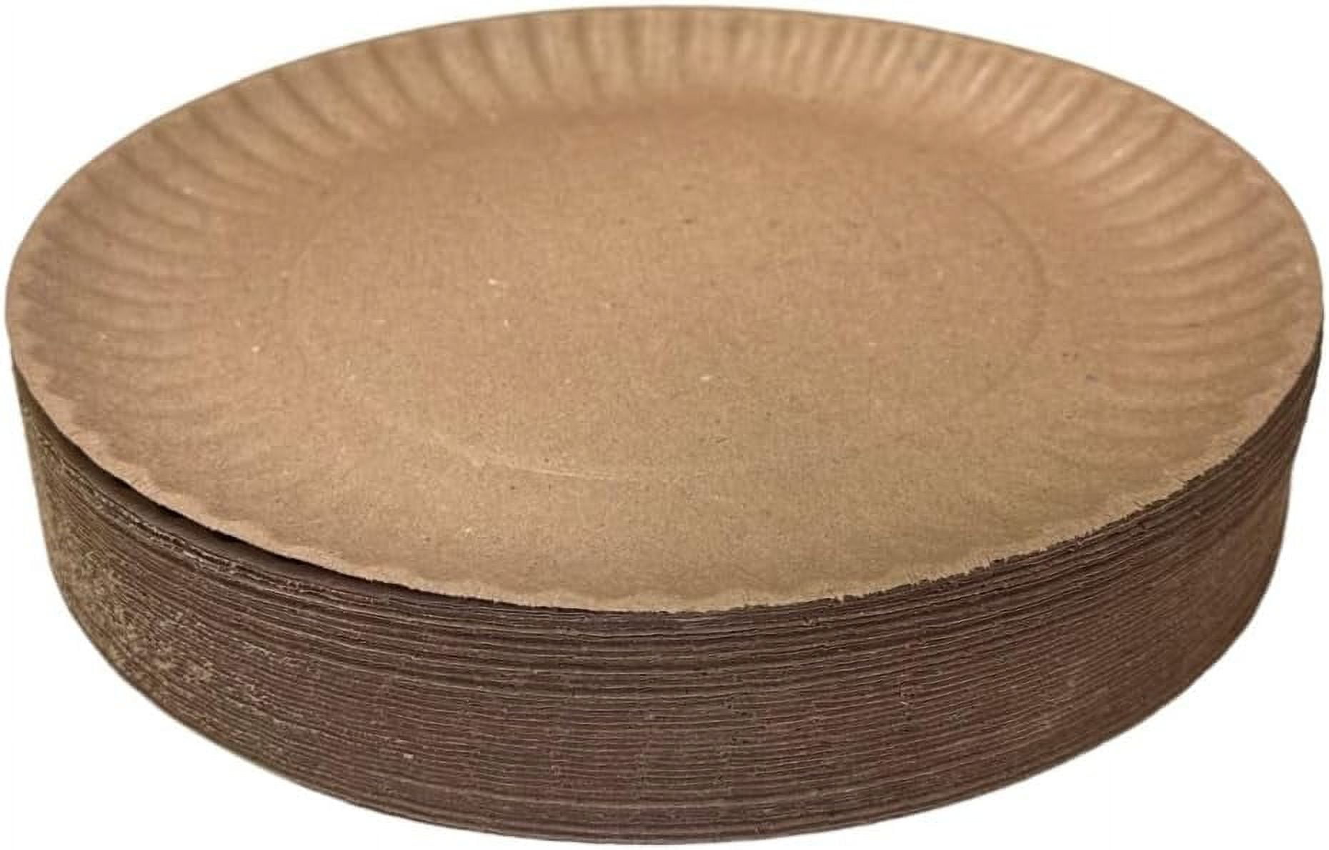 EcoQuality Disposable Kraft 6-Inch Paper Plates Uncoated Large ...